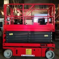 China Electric Self Propelled Scissor Lift Platform 10m 18m Hydraulic Crawler Mobile Aerial Work Platform for sale