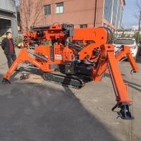 China 3t Battery Power 9.7m Lifting Height Crawler Spider Crane With Rotation Basket for sale
