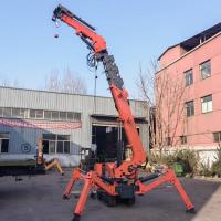 China 3t Battery Power 9.7m Lifting Height Crawler Spider Crane With Rotation Basket for sale