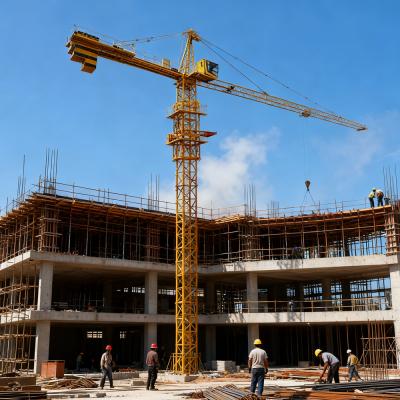 China Tower Crane 10T Loading Capacity 0.5m/min Climbing Speed 80m/min Hoisting Heavy Duty Construction Equipment for sale