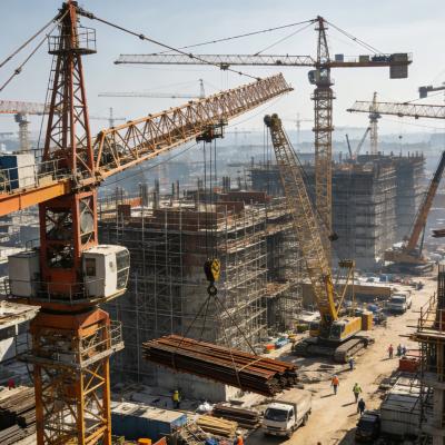 China Trolley Speed 0-40 Mmin Tower Crane Featuring Mast Section Dimension 2x2x3m and Main Material 160x16mm Angle Steel  for Heavy Lifting for sale