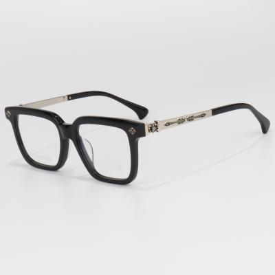 China Y2k China Classic Style Spec Retro Transparent Grey Brown Optical Prescription Multifocal Luxury Brand Designer Glasses Frames for sale