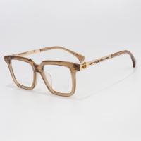 China Y2k China Classic Style Spec Retro Transparent Grey Brown Optical Prescription Multifocal Luxury Brand Designer Glasses Frames for sale