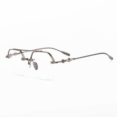 China Women's Men's Pilot Half Frame Black Optical Prescription Presbyopia Large Frame Luxury Brand Light Frames for Eye Glasses Eyes for sale