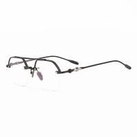 China Women's Men's Pilot Half Frame Black Optical Prescription Presbyopia Large Frame Luxury Brand Light Frames for Eye Glasses Eyes for sale