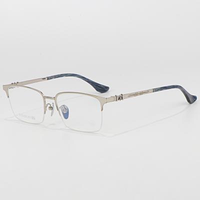 China Classic and Versatile Half Frame Black Marble Gun Color Optical Prescription Multi Focus Luxury Brand Superior Quality Glasses for sale