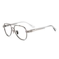 China Advanced Pure Titanium Eyeglass Frame Gold Silver Optical Prescription Luxury Brand pilot Reading Glasses Women Thick Eye Frame for sale