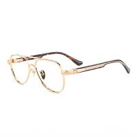 China Advanced Pure Titanium Eyeglass Frame Gold Silver Optical Prescription Luxury Brand pilot Reading Glasses Women Thick Eye Frame for sale