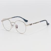China Leisure and Artistic Circular Striped Blue Color Optical Prescription Multi Focus Buffs Luxury Brand Superior Quality Glasses for sale