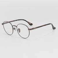 China Leisure and Artistic Circular Striped Blue Color Optical Prescription Multi Focus Buffs Luxury Brand Superior Quality Glasses for sale