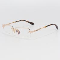 China New Read Half Frame Square Black Silver Color Optical Prescription Luxury Brand Fashion Light Custom logo Glasses Eyewear Frames for sale
