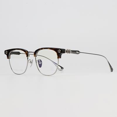 China 8305 Ultra Light Corrosion-resistant Unisex Face Shape Fit Solid Green Titanium Acetate Oval Lens Computer Reading Eye Glasses for sale