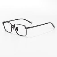 China Solid Full Frame Punk Style Gold Durable Lightweight Presbyopia Female Men's Prescription Customizable logo UV Glasses Frames for sale