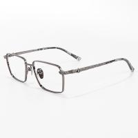 China Solid Full Frame Punk Style Gold Durable Lightweight Presbyopia Female Men's Prescription Customizable logo UV Glasses Frames for sale