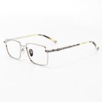 China Solid Full Frame Punk Style Gold Durable Lightweight Presbyopia Female Men's Prescription Customizable logo UV Glasses Frames for sale