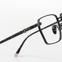 China Solid Full Frame Punk Style Gold Durable Lightweight Presbyopia Female Men's Prescription Customizable logo UV Glasses Frames for sale