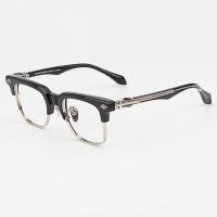 China Marble White Frame Unisex Punk Style Square Semi-Rimless Marble Print Anti-Blue Light Blocking Prescription Reading Glasses for sale