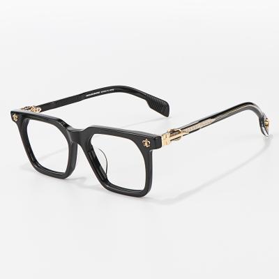 China New Full Frame Style Shape Lightweight Durable Gold Tortoiseshell Grey Green Tea Luxury Brand Men's Women Glasses Frame for Men for sale
