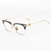 China Cool Classic Punk  Unisex Black Gold Optical Presbyopia Multifocal Luxury Brand Men's Prescription Eye Glasses Fashion for Women for sale