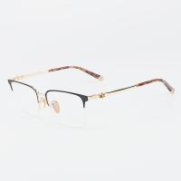 China Classic Half Frame Black Punk Durable Optical Prescription Y2k Luxury Brand Protective Glasses Safety Titanium Eyeglass Frames for sale