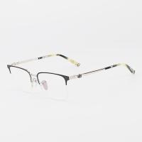 China Classic Half Frame Black Punk Durable Optical Prescription Y2k Luxury Brand Protective Glasses Safety Titanium Eyeglass Frames for sale