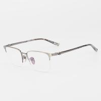 China Classic Half Frame Black Punk Durable Optical Prescription Y2k Luxury Brand Protective Glasses Safety Titanium Eyeglass Frames for sale