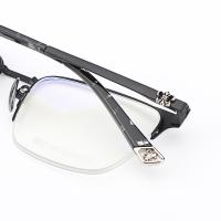 China Classic Half Frame Black Punk Durable Optical Prescription Y2k Luxury Brand Protective Glasses Safety Titanium Eyeglass Frames for sale