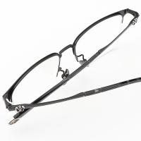 China Classic Half Frame Black Punk Durable Optical Prescription Y2k Luxury Brand Protective Glasses Safety Titanium Eyeglass Frames for sale