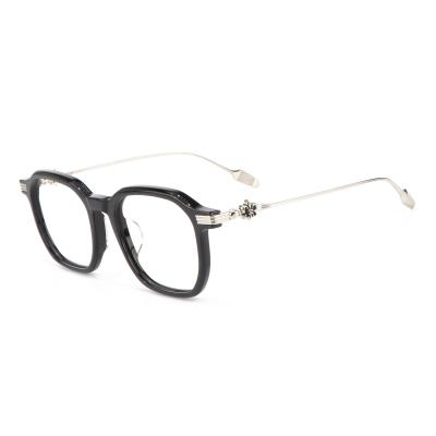 China Irregular Shape Black Silver Color Punk Full Rim Optical Prescription Presbyopia Multifocal Lightweight Glasses Order Online for sale