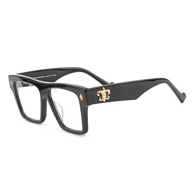 China Cool Handsome Thick Black White Transparent Full Rim Durable Optical Prescription Presbyopia Glasses Eyeglasses Frames for Men for sale