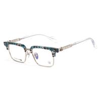 China Retro Versatile Half Frame Anti Blue Light Black Silver Optical Prescription Presbyopia Multi Focus Luxury Brand Light Glasses for sale