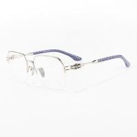 China Beautiful Versatile Cross Flower Half Frame Black Gold Silver Optical Prescription Presbyopia Multi Focus Luxury Brand Glasses for sale