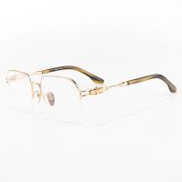China Beautiful Versatile Cross Flower Half Frame Black Gold Silver Optical Prescription Presbyopia Multi Focus Luxury Brand Glasses for sale