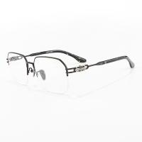 China Beautiful Versatile Cross Flower Half Frame Black Gold Silver Optical Prescription Presbyopia Multi Focus Luxury Brand Glasses for sale