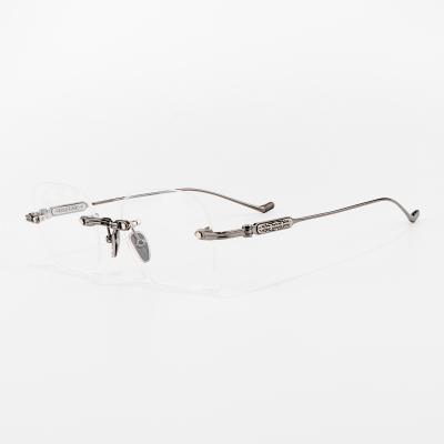 China Top Rimless Titanium Optical Prescription Luxury Brand Hot Selling Refined Elegant Women's Men's Medical Glasses Eyeglasses for sale