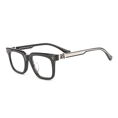 China Good Quality Light Acetate Black Silver Gold  Optical Prescription Presbyopia Multifocal Glasses Shop Eyeglass Frame for Women for sale