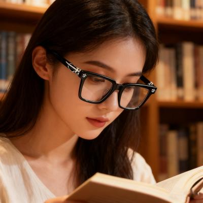 China Acetate Fiber Black Gold Silver Tortoiseshell Transparent Gray Optical Prescription Presbyopia Multifocal Luxury Brand Glasses for sale