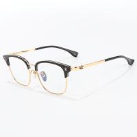 China 2025 New Years Titanium Acetate Lightweight Fashionable Solid Semi-Rimless Eyesight Reader Glasses Frames for Unisex All Face for sale