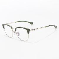 China 2025 New Years Titanium Acetate Lightweight Fashionable Solid Semi-Rimless Eyesight Reader Glasses Frames for Unisex All Face for sale