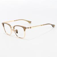 China 2025 New Years Titanium Acetate Lightweight Fashionable Solid Semi-Rimless Eyesight Reader Glasses Frames for Unisex All Face for sale