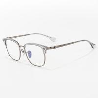 China 2025 New Years Titanium Acetate Lightweight Fashionable Solid Semi-Rimless Eyesight Reader Glasses Frames for Unisex All Face for sale