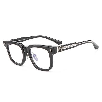 China Acetate Large Frame Black Tortoiseshell Transparent Optical Prescription Presbyopia Multifocal Modern Glasses Frames for Girls for sale