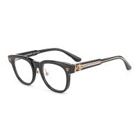 China clear Acetate Round Frame Black Gold Transparent Optical Prescription Presbyopia Multifocal Cool Myopia Glasses for Men Women for sale