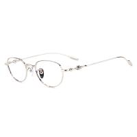 China Pure Titanium Full Frame Solid Punk Style Black Silver Gold Gun Color Lightweight Durable Unisex Prescription Presbyopia Glasses for sale