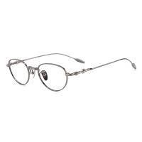 China Pure Titanium Full Frame Solid Punk Style Black Silver Gold Gun Color Lightweight Durable Unisex Prescription Presbyopia Glasses for sale