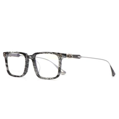 China CHARMLIBRARY Model 8307 Marble Print Mixed White Red Tortoiseshell Titanium Acetate Ultra Light Durable Unisex Wear Glasses for sale