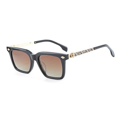 China Light Fashion New Summer 2025 Small Black square Classic Vintage Men Uv400 Designer Acetate Luxury Brand Sunglasses for Ladies for sale