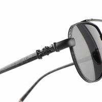 China Wholesale Shades China High End Retro Uv400 Black Edgy Style Pilot Women Men Beach Sunglasses Men logo Custom Manufacturer for sale