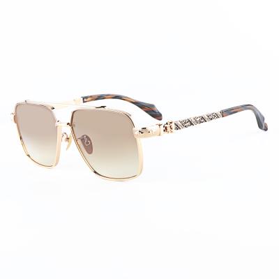 China Wholesale Square Pilot  Metal Frame with Intricate Decorative Detail UV400 Protection Prescription Y2k Sunglasses for  Unisex for sale