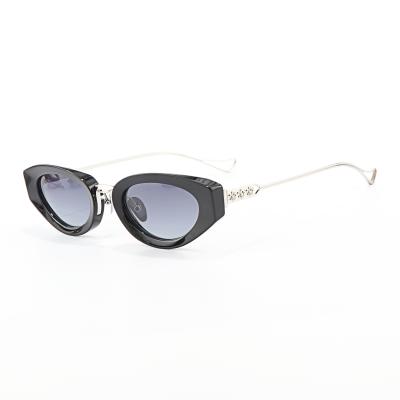 China Fashion Cat Eye UV400 Protection Acetate Frame with Metal Embellishment Bulk Supplier Brand High-quality Sunglasses for Women for sale